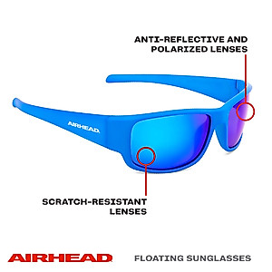AIRHEAD Sport Polarized Round Sunglasses, Blue, Adult