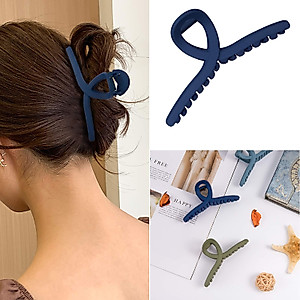 Whaline Hair Claw Clip 6 Color Hair Jaw Clamp Clips 4.3 Inch Nonslip Hair Claw Strong Hold Matte Butterfly Clip Clamp Hair Styling Accessories for Women Girls Thin Thick Fine Hair