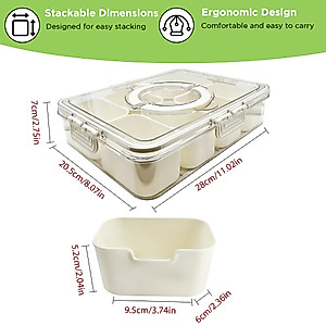 SnapWave Snackle Box Container - Snack Box Container - Snackle Box - Divided Serving Tray with Lid - Snack Tray - Snack Boxes - Snack Tray with Lid - Snacklebox - Snackle box Charcuterie Container