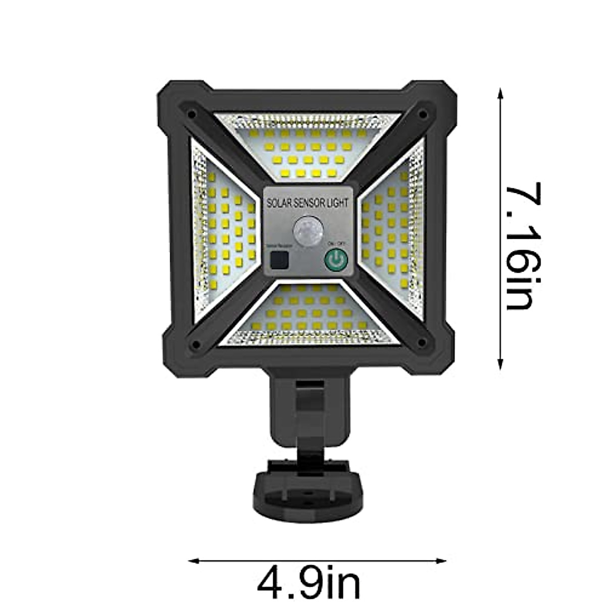 Xinsrenus Solar Outdoor Lights, Motion Sensor Solar Powered Lights IPX65 Waterproof, 3 Modes, with Remote Control, Wall Security Lights for Fence Yard Garden Patio… (LED)