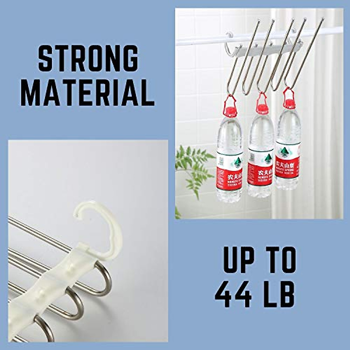 Kumillet Multifunctional Pants Hangers 2 Packs - space saving non slip rack organizer foldable hangers for clothes scarf jeans trousers shorts closet bottom heavy metal multi clothing (White, 6 Hooks)