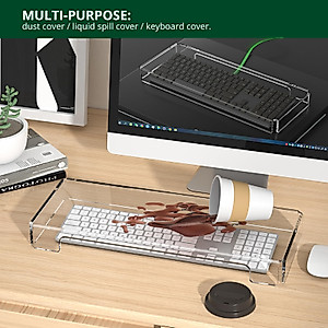 BOSSCASA Acrylic Computer Keyboard Cover, Mechanical Keyboard Dust Cover PC Keyboard Cat Protector, Cat Keyboard Protector (1 Pack, Clear)