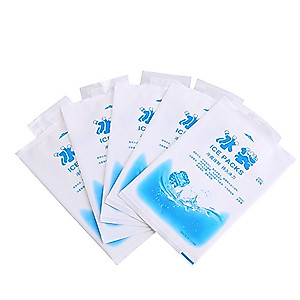 10pcs Food Ice Pack Leakproof Gel Pack Refrigerant Freezer Cold Pack Cooling Bags for Lunch Box(200ml)