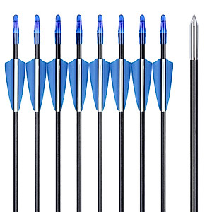 Fiberglass Archery Target Arrows 24 Inch for Youth Children Women Beginner Shooting Practice with Compoud Recurve Bow …