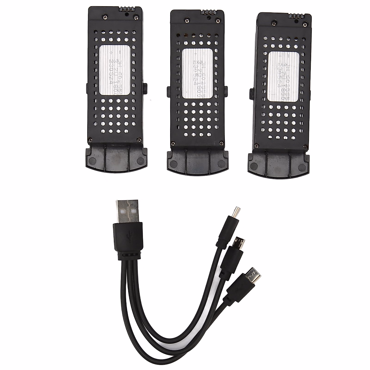 PUSOKEI 3PCS RC Drone Battery, 3.7V 1800mAh High Capacity UAV Battery, Remote Control UAV Battery with Charging Cable, Replacement Battery for SG S6 G6 Q6 RC Drone