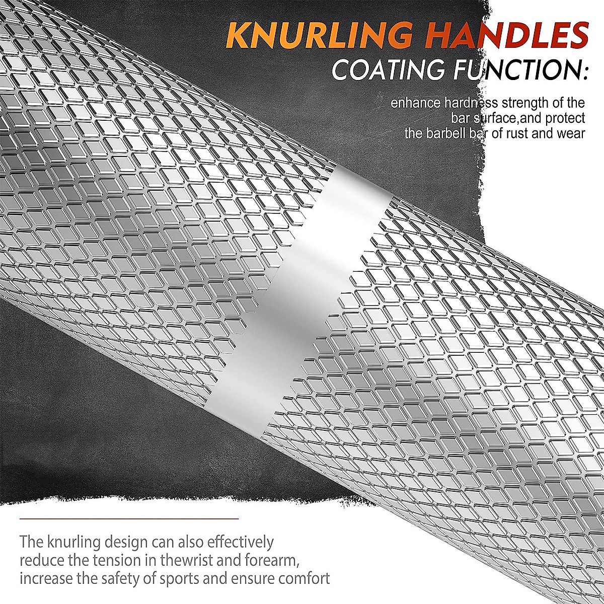 5Ft/6Ft/7Ft Olympic Barbell Weight Set 2 inch Bar Standard Weightlifting Bench Press Bar with 2 Clamps - Straight Bar Strength Training Bar, Barbell Bar Strength Home Gym Fitness Equipment