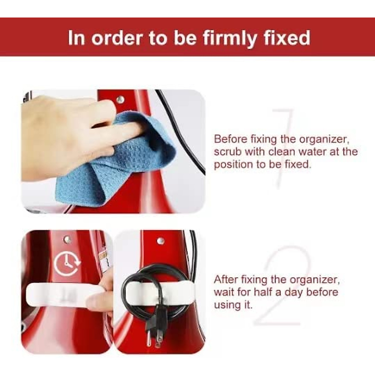 6 pieces for kitchen appliance wire storage box, self-adhesive wire rack wire storage box, used for mixer, air fryer, keep kitchen appliance wire neat