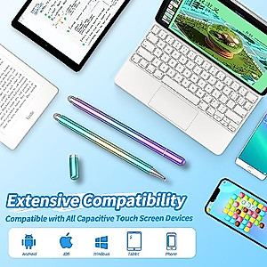 Stylus Pens for Touch Screens(3 Pcs), High Precision Magnetic Disc Universal Stylus Pen for iPad Compatible with Apple/iPhone/iPad/Android/Microsoft Tablets (Green Gold/Purple Blue)