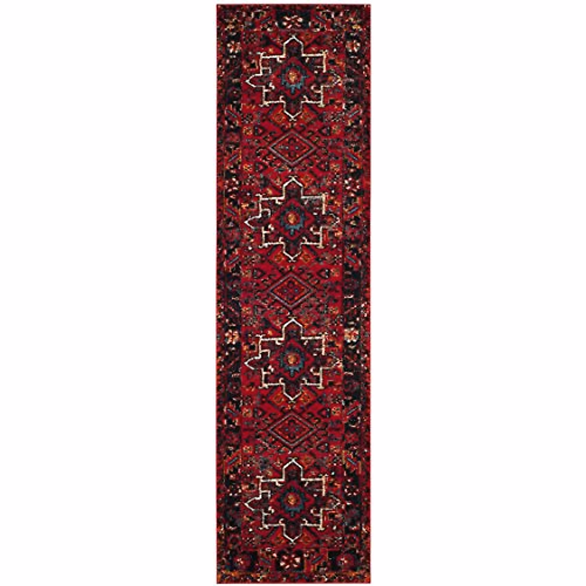 SAFAVIEH Vintage Hamadan Collection Accent Rug - 2'3" x 4', Red & Multi, Oriental Persian Design, Non-Shedding & Easy Care, Ideal for High Traffic Areas in Entryway, Living Room, Bedroom (VTH211A)