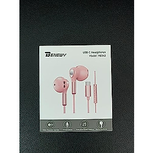 USB C Headphones for Samsung Galaxy S24 S23 Ultra S22 S21 FE S20 A54 A53 USB C Earphones with Mic Volume Control Wired Earbuds USB Type C Headphones for iPhone 16 15 Pro Max Plus iPad Pro Pixel 8 7 6a