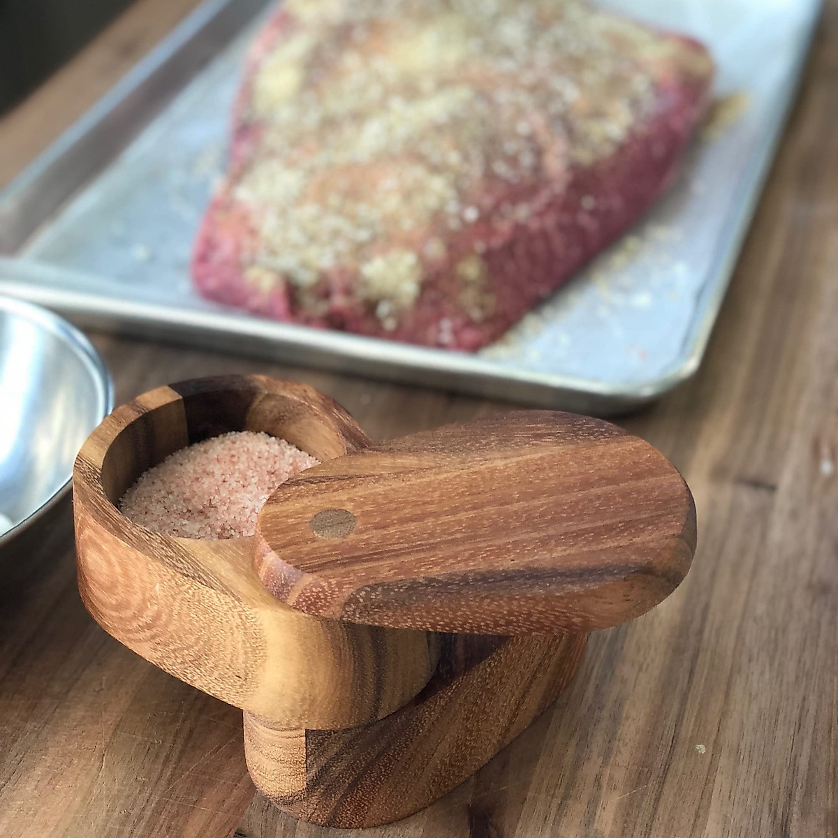 Ironwood Gourmet 28221 Appalachian Salt Cellar, Acacia Wood