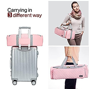 AMOIGEE Carrying Case for Cricut Explore Air 2, Cricut Maker 3, Cricut Explore 3, Pink Storage Organizer for Cricut accessories, Quilted Cricut Bag Only