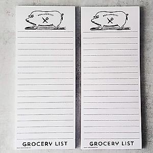 Bon Appetit Pig Refrigerator Notepads Grocery List - Set of Two Pads