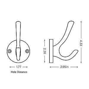 TECI Towel Robe Hooks, Bathroom/Coat Clothes Hook Matte Black Round Hanger Wall Hooks Heavy Duty for Bath Kitchen Bedroom Garage Hotel Wall Mounted 4 Pack TC007B-4