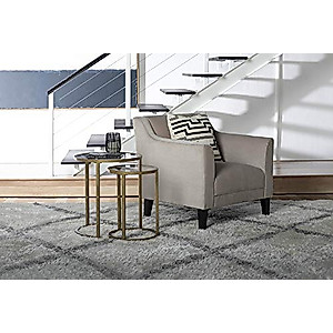 Studio Designs Home Camber Modern 20" and 14.5" Round Set of Nesting Tables in Gold/Clear Glass
