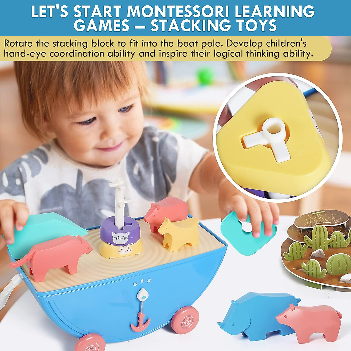 LilKisThk Montessori Toddler Toys Sorting and Stacking Games for Kids Preschool Learning Educational Gift for Boys Girls Age 3+ Years Old