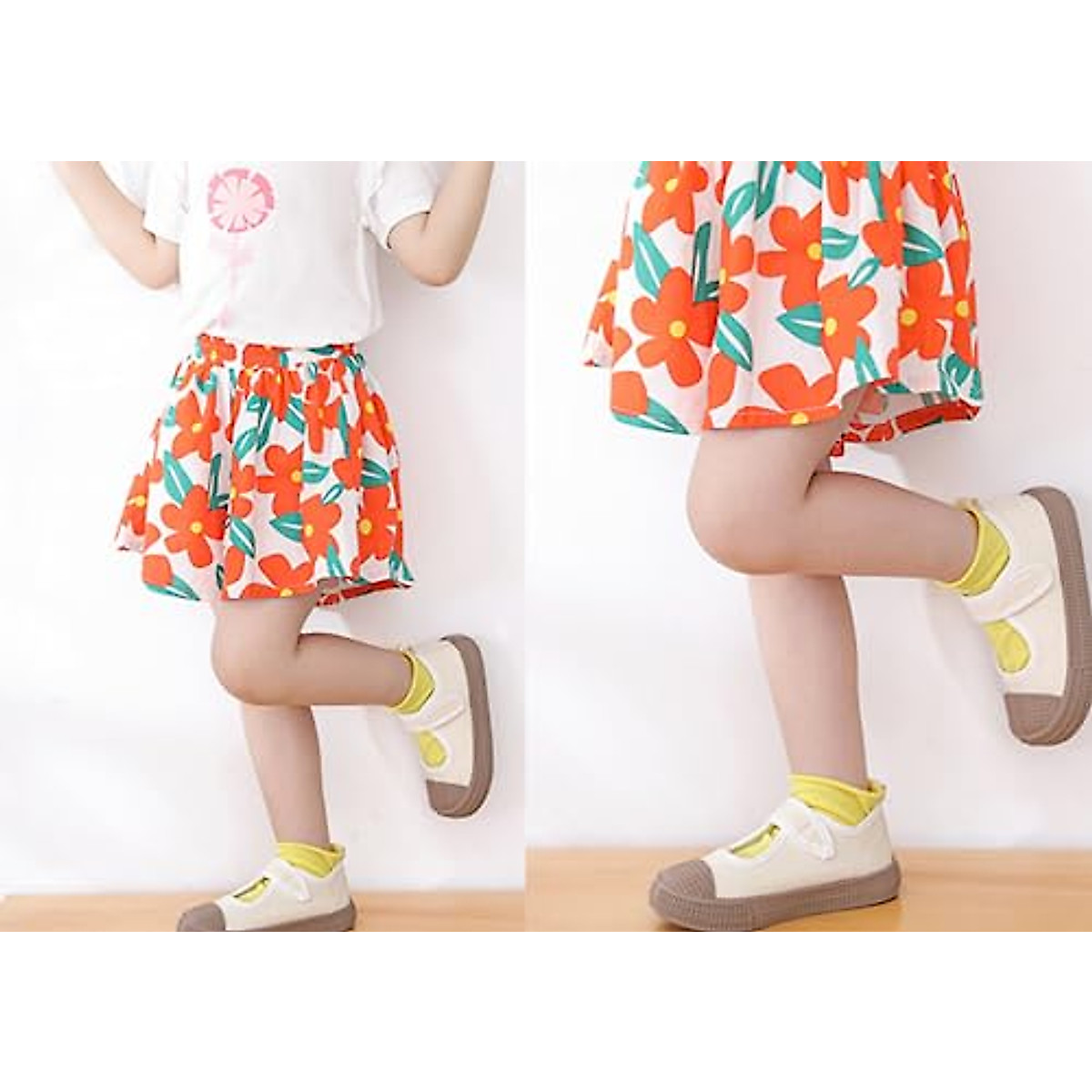 Deerhobbes Design your own Girls' Short Sets - Trendy and Comfortable Summer Outfits for Girls Fashionable Clothing Sets 4pc (red, 7-8 years gold)