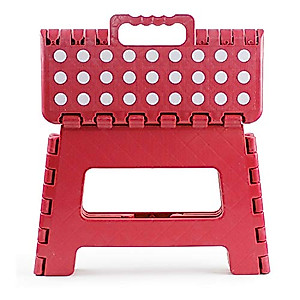 SPLENDOLE Folding Step Stool - 9-Inch Non-Slip Foot Stool for Kitchen, Bathroom, Living Room - Compact and Lightweight Stool Chair with 250-Lb Maximum Weight Capacity Step Stools for Kids and Adults