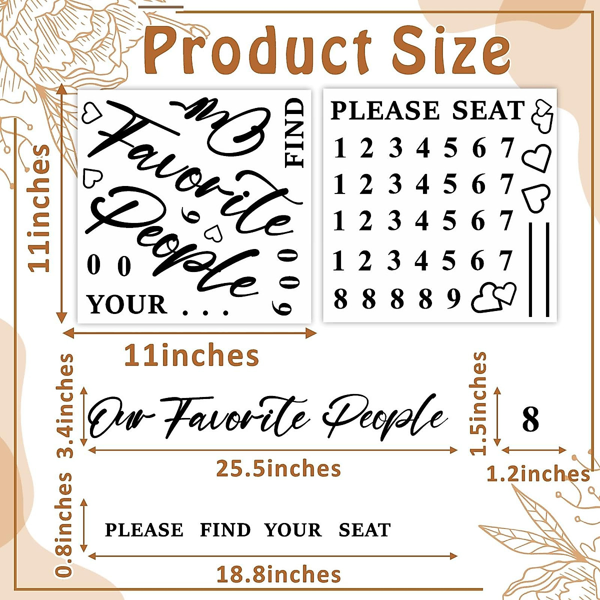 Wedding Seating Chart Decals Stickers Welcome Wedding Signs Decor for Party Entry Our Favorite People Find Your Seat Decals for Wedding Mirror Seating Chart Decals Date Personalized Mr and Mrs Signs