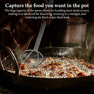 BBQ PLUS 42 Inch Crawfish/Crab Boil Mixing Stir Paddle and Wire Mesh Skimmer Spoon Fryer with Long Handle for Stockpots and Fry Pots,Large Stirring Paddle Skimmer Ladle Accessories