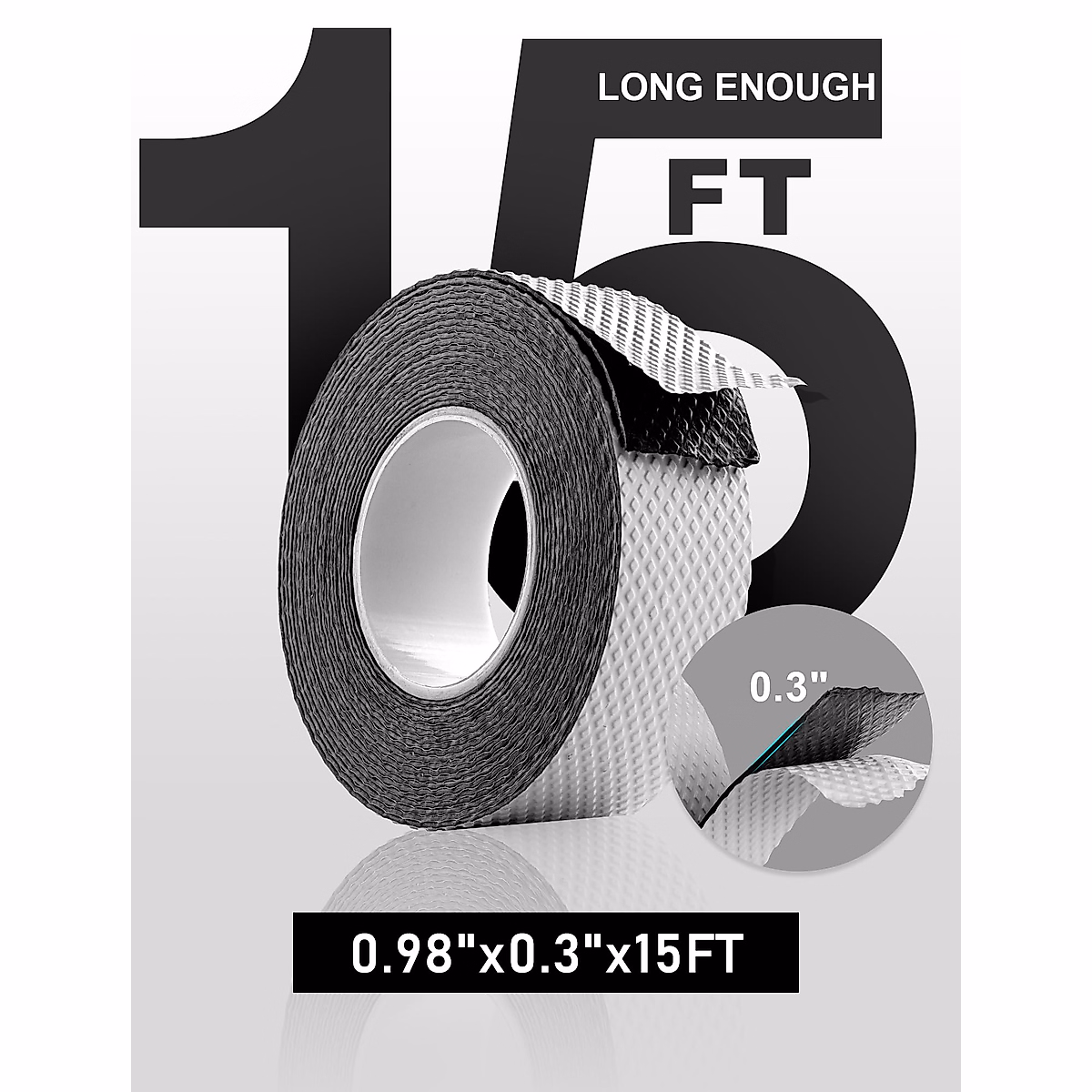 EVOULTES Self Fusing Silicone Tape, 15Ft Silicone Grip Tape for Handle Sealing Rubber Tape, No Adhesive Handle Grip Tape for Pull Up Bar, Barbell, Gym Equipment & Tools