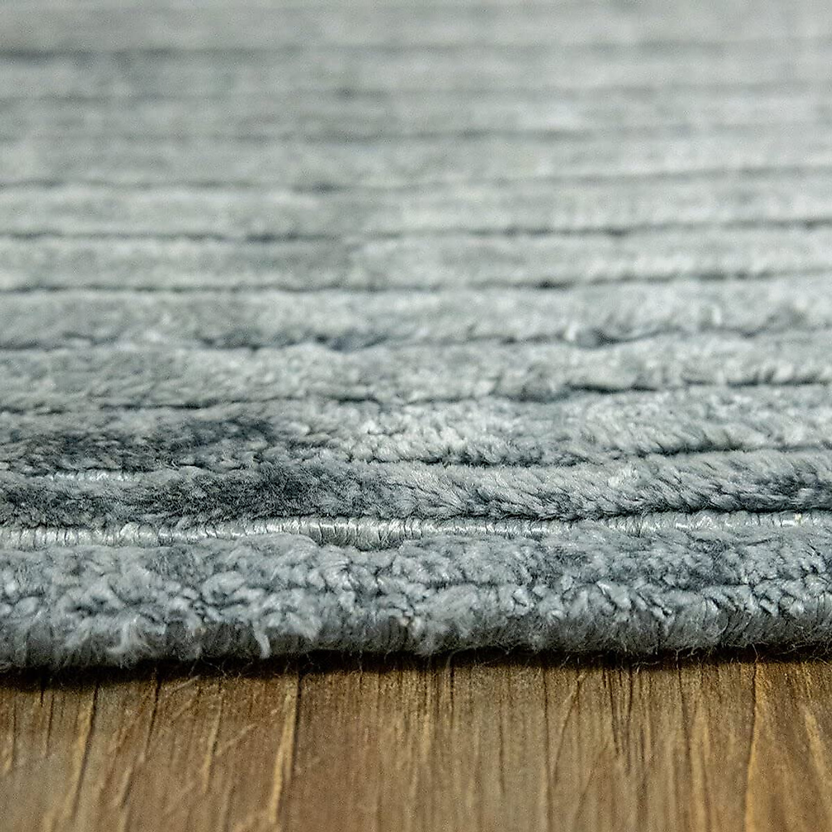 Westside Market India Stripes Gray Rug Handmade Area Rug 100% Wool, 6'0'' x 8'10''