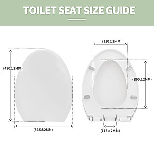 DAYAO Premium Elongated Toilet Seat with Cover Quiet Close, Two-Click to Quick Release, Easy Installation Never Loosen Hinge, Slow Close Toilet Seat and Cover, Easy Cleaning-White Color (Elongated)