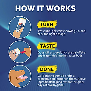 Dental Gels for Dogs, Turn & Taste Dog Toothpaste, Dog Dental Care, Continually Freshens Breath for 24 Hours, Delicious Flavors Like Chicken, No Brush Toothpaste for Dogs