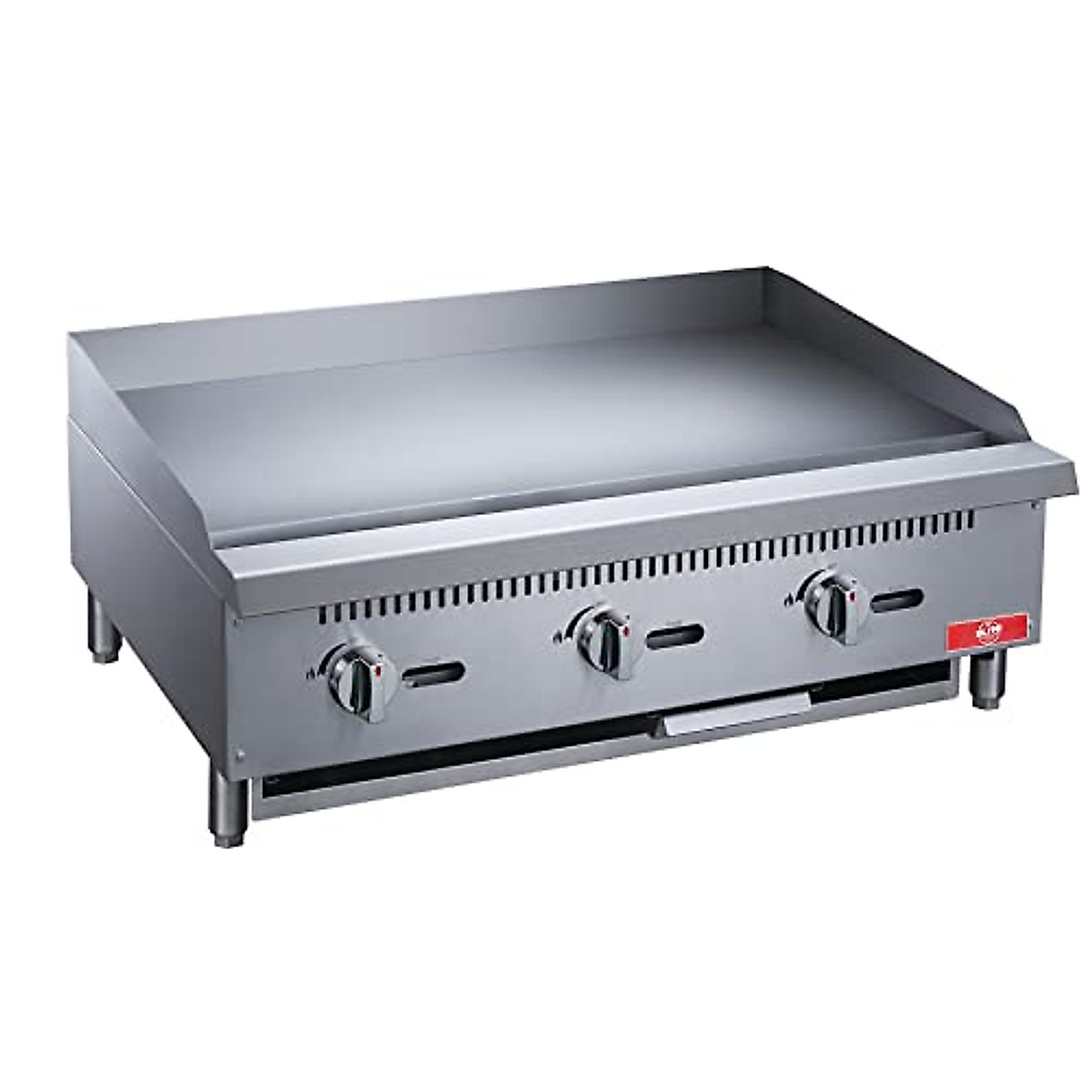 Commercial Griddle,Elite Kitchen Supply Countertop 36" Flat Top Grill Natural Gas (NG) / Propane Countertop Griddle with 3 Burners - 90000 BTU
