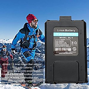BAOFENG Orignal Extended Battery BL-5 2100mAh High Power Battery Replacement Battery for Two-Way Radio UV-5R BF-F8HP BF-F8RT BF-F8 BF-F8+ UV-5RX3 UV-5RE UV-5RTP R3 MK2 MK3X MK5 Plus Etc