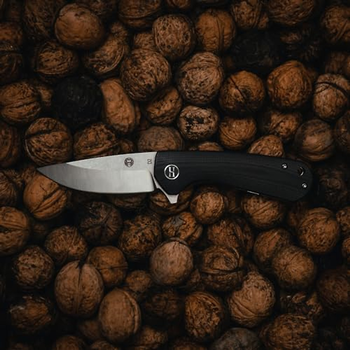 Holtzman's Gorilla Survival Folding Knife D2 Steel Blade G10 Tactical Handle Pocket Folding Knife EDC Giftset for Men (Silver and Black)