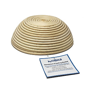 9 Inch Round Bread Basket Proofing Set- Banneton Bread Proofing Basket + Cloth Liner + Bowl Scraper + Smoother. For Home Bakers and Professionals- Great for Sourdough Starter ByChefCD