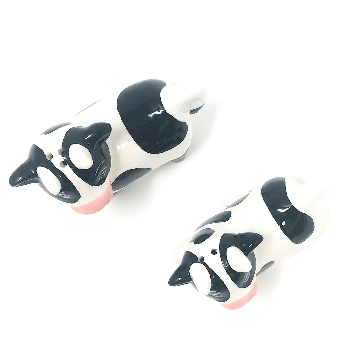 Boston Warehouse Udderly Cow Salt & Pepper Shaker Set, Hand Painted Ceramic