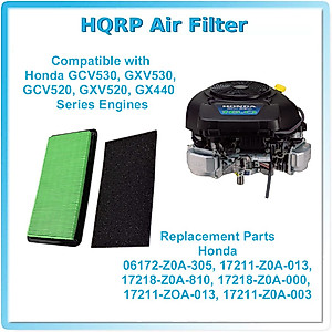 HQRP 2-Pack Filter Combo (Cartridge + Pre-Filter) Compatible with Honda 06172-Z0A-305, 17211-Z0A-013, 17218-Z0A-810, 17218-Z0A-000, 17211-ZOA-013, 17211-Z0A-003 Replacement