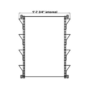 FixtureDisplays® Up to 19.75" Wide 4-Pocket Adjustable Display Rack, Wall Mounted Greeting Post Card Christmas Holiday Card Holders 11608-BLACK-SINGLE-NPF