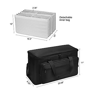 BUBM Large Travel Gig Band Cable File Bag,with double separate bags, Cord Organizer Case for DJ Gear,Sound Instrument and Musician Accessories