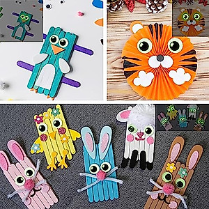 300 Pcs Wiggle Googly Eyes Glow in The Dark Sticky Googly Eyes Self Adhesive Googly Wiggle Eyes Suitable for DIY Crafts, Halloween Activities (8mm)