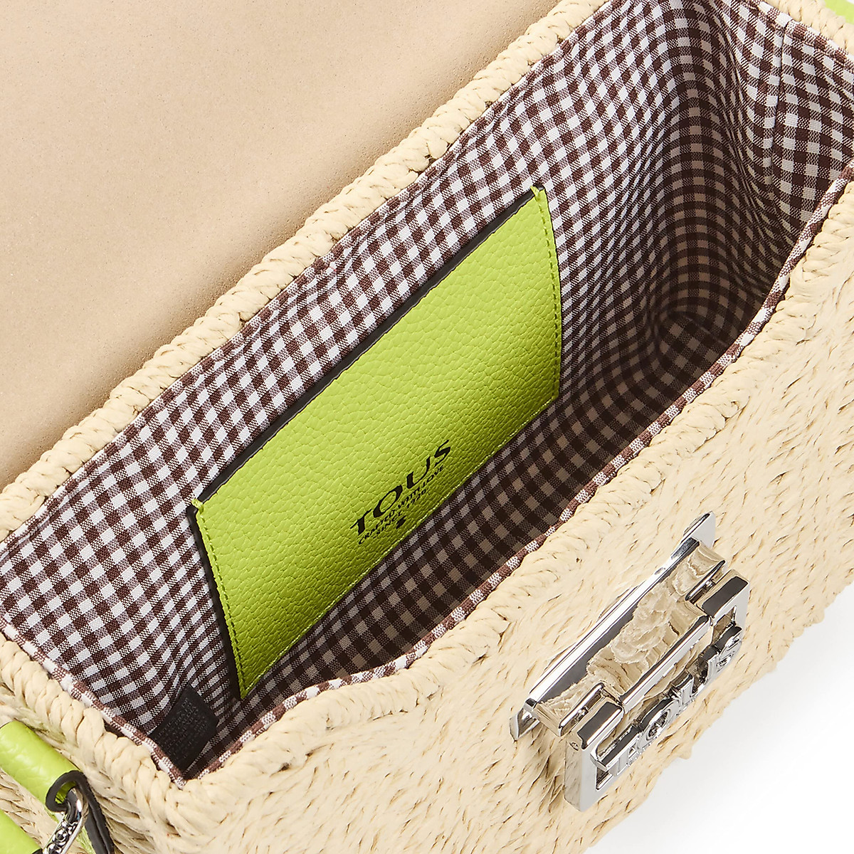 TOUS Legacy Summer crossbody bag lime green raffia