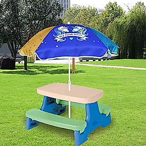 AMMSUN 47 Inch Seaside Beach Umbrella for Sand and Water Table - Kids Durable Umbrellas for children Beach Camping Garden Outdoor Play Shade