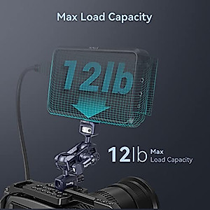 SmallRig Articulating Magic Arm with NATO Clamp and 1/4"-20 Screw (with Retractable Pins), 360 Degree Rotation, Max Load of 12 Ib Magic Arm for Field Monitor, Camera and Lights 3875