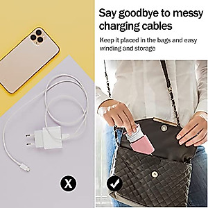 4PCS Silicone Charger Protector, Charger Winder Compatible with Apple 20W/18W Chargers for Travel and Cable Storage