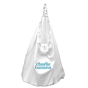 Charlie Banana Reusable and Washable Cloth Diaper Wet Bag, Waterproof Hanging Diaper Pail and Laundry Bag, White