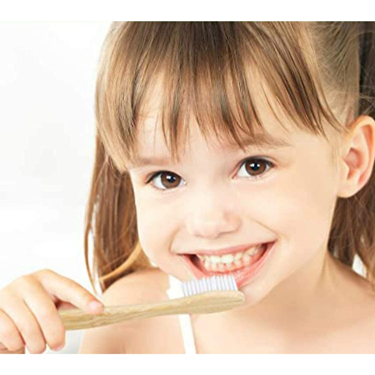 ECOPRO Kids Bamboo Toothbrushes 20 Pack Manual Toothbrush Set Premium, Eco-Friendly Wooden Handle Tooth Brushes Kit for Chidren (Mixed-Color 20 Pcs)