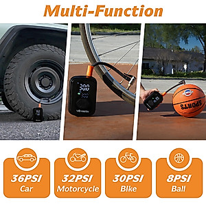 yotruth Air Compressor Portable Tire Inflator 150PSI Inflate Electric Bike Pump Digital Pressure Gauge, Fast Inflate Pump for Car, Motorcycle, Bicycle, and Ball with LED Light