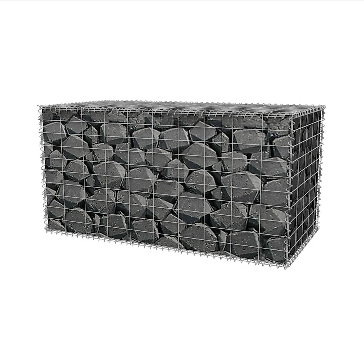 GOLINPEILO Galvanized Steel Fence Panel Outdoor Privacy Fence Screen Gabion Basket for Retaining Wall Block Gabion Cages Outdoor Decorative Fences Fencing for Garden,Yard, 39.4"x19.7"x19.7"