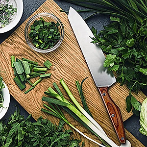 Professional 8-Piece German High Carbon Stainless Steel Kitchen Knife Set, Premium Forged Full Tang Chef Knives Set with Wood Block