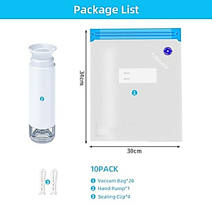Domsanistor 3D Printing Filament Storage Bag Vacuum Kit, Filament Vacuum Bags 10Pcs with Hand Pump/Clips, Filament Bags Storage Spool Sealing for Keeping Filament Dry