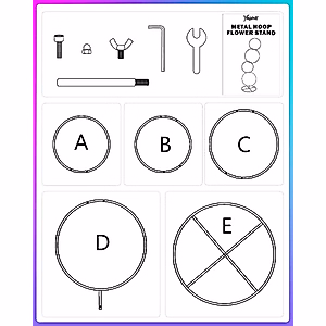 YALLOVE 5Ft Wedding Round Hoop Backdrop Stand, Detachable 4 Tier Gold Metal Flower Arch Frame for Photo Booth Background, Aisle Decor, Table Centerpiece, Stage Display, and More, Flower NOT Included