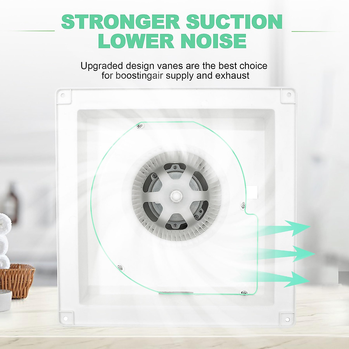 POWERENG Bathroom Exhaust Ventilation with Light,141 CFM 0.7Sones Quiet Ceiling Mount Ventilation Fan,4 Inches Duct,12W LED,White,110V Vent Fan Ceiling for Bathroom/Shower/Restroom/Home/Office