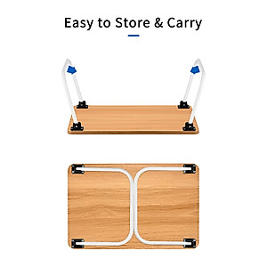 Ruxury Folding Lap Desk Laptop Stand Bed Desk Table Tray, Breakfast Serving Tray, Portable & Lightweight Mini Table, Lap Tablet Desk for Sofa Couch Floor - Wood